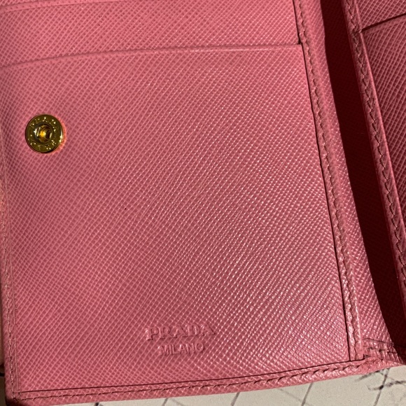 Prada | Bags | Authentic Prada Milano Pink Wallet | Poshmark